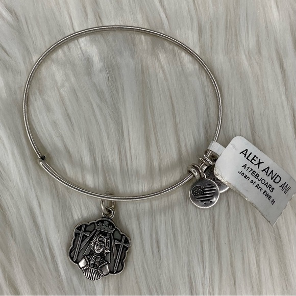 Alex and Ani | Jewelry | Alex And Ani Joan Of Arc Rafaelian Silver Charm Bangle Bracelet | Poshmark